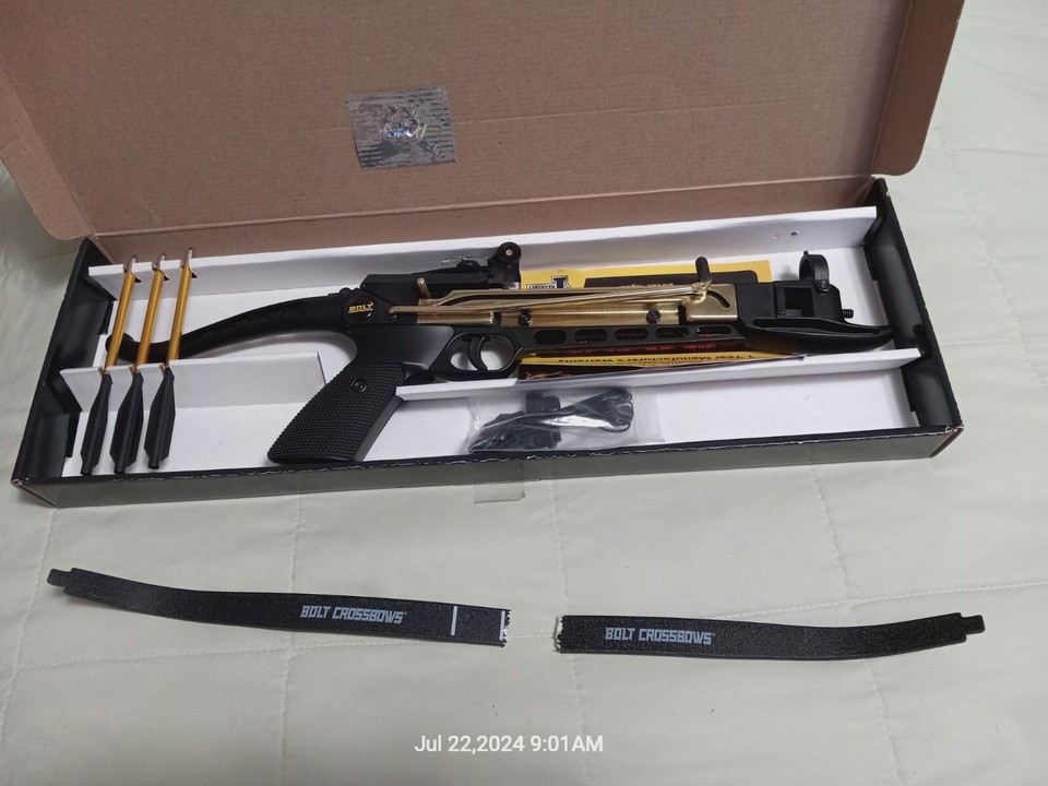NEW 80 LB ARCHERY HUNTING Gun SELF COCKING PISTOL CROSSBOW W/ ARROWS ...