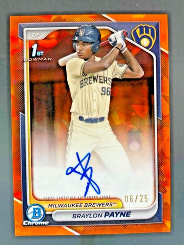2024 Bowman Draft Sapphire Braylon Payne 1st Orange Auto /25 Brewers | eBay