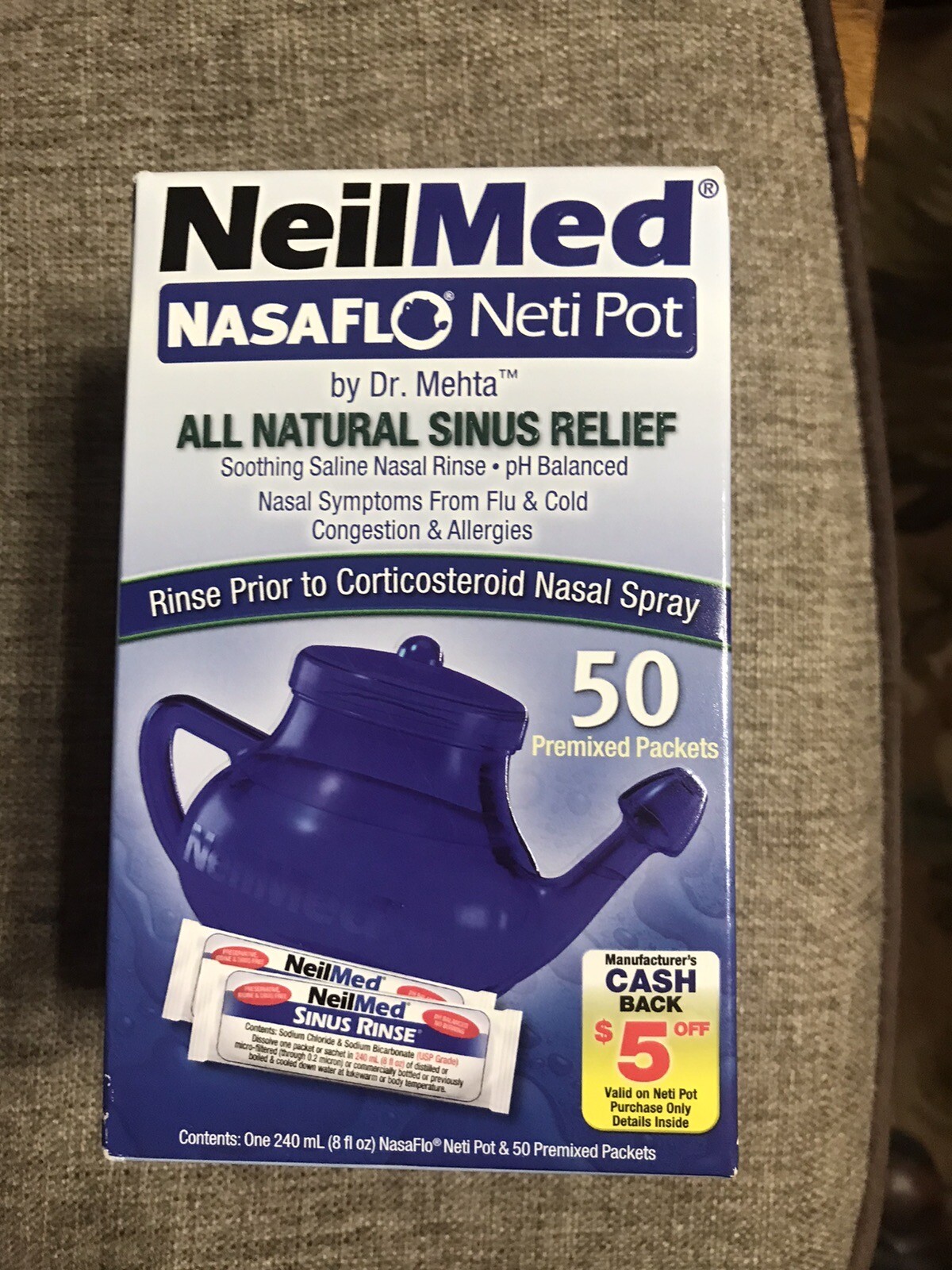Neilmed Nasaflo Neti Pot Nasal Rinse Device Allergy&Sinus Relief ...