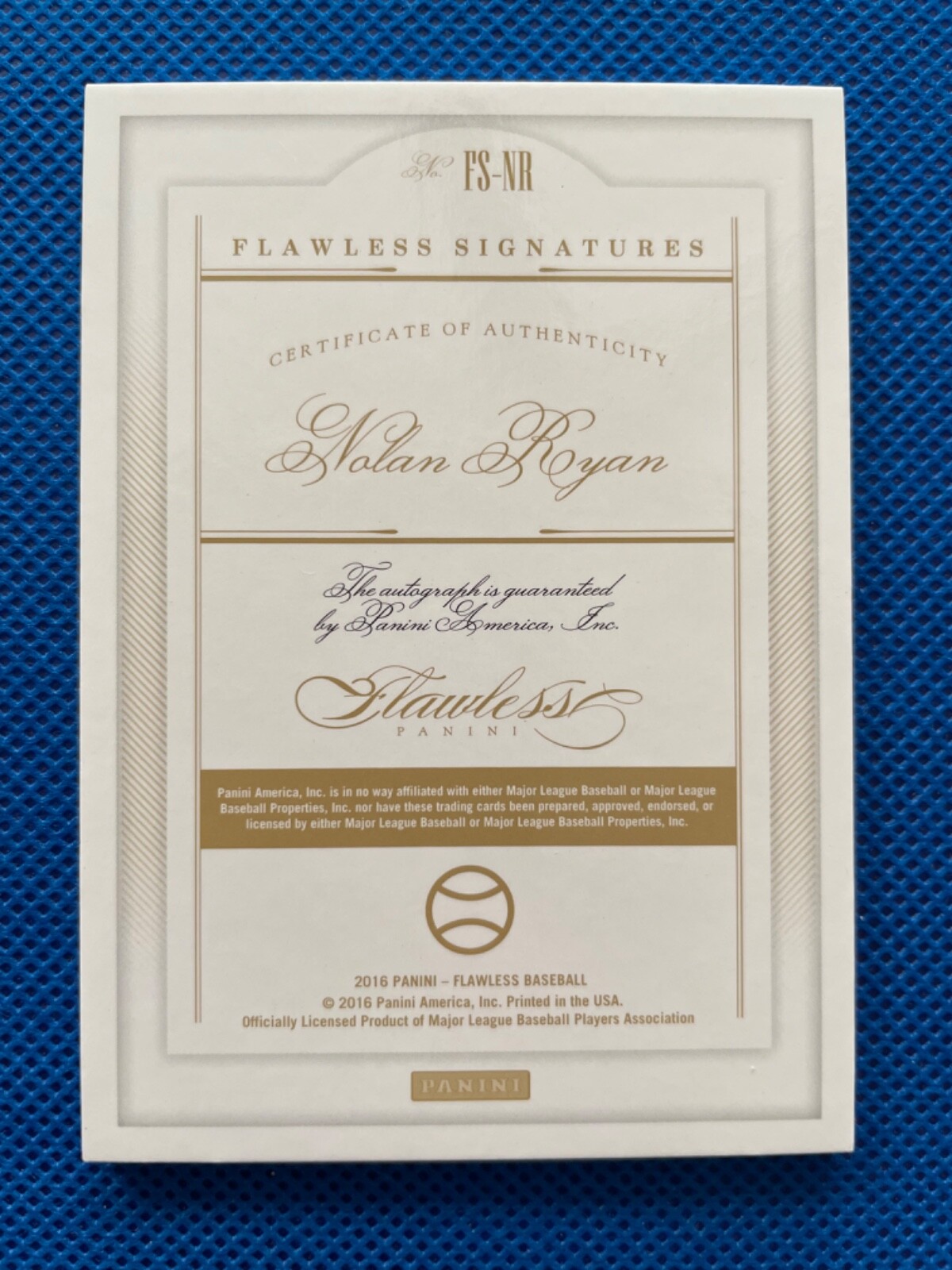 2016 Panini Flawless - Flawless Signatures #FS-NR Nolan Ryan /25 (AU ...