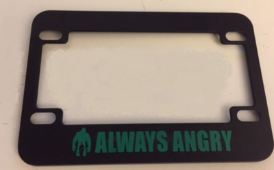 Always Angry - Black with Green Motorcycle LICENSE plate frame - Hulk ...