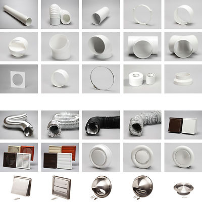 6" 150mm Universal Round Cooker Hood Extraction Vent Duct Pipe Fan In ...