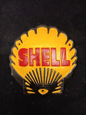 Cast Iron Vintage Shell Advertising Sign | eBay