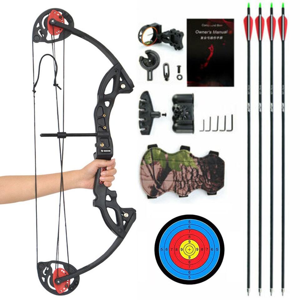 Kids Youth Compound Bow and Arrow Set 15-29lbs for Right Hand Beginner ...