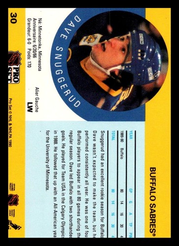 1990-91 Pro Set #30 Dave Snuggerud | eBay
