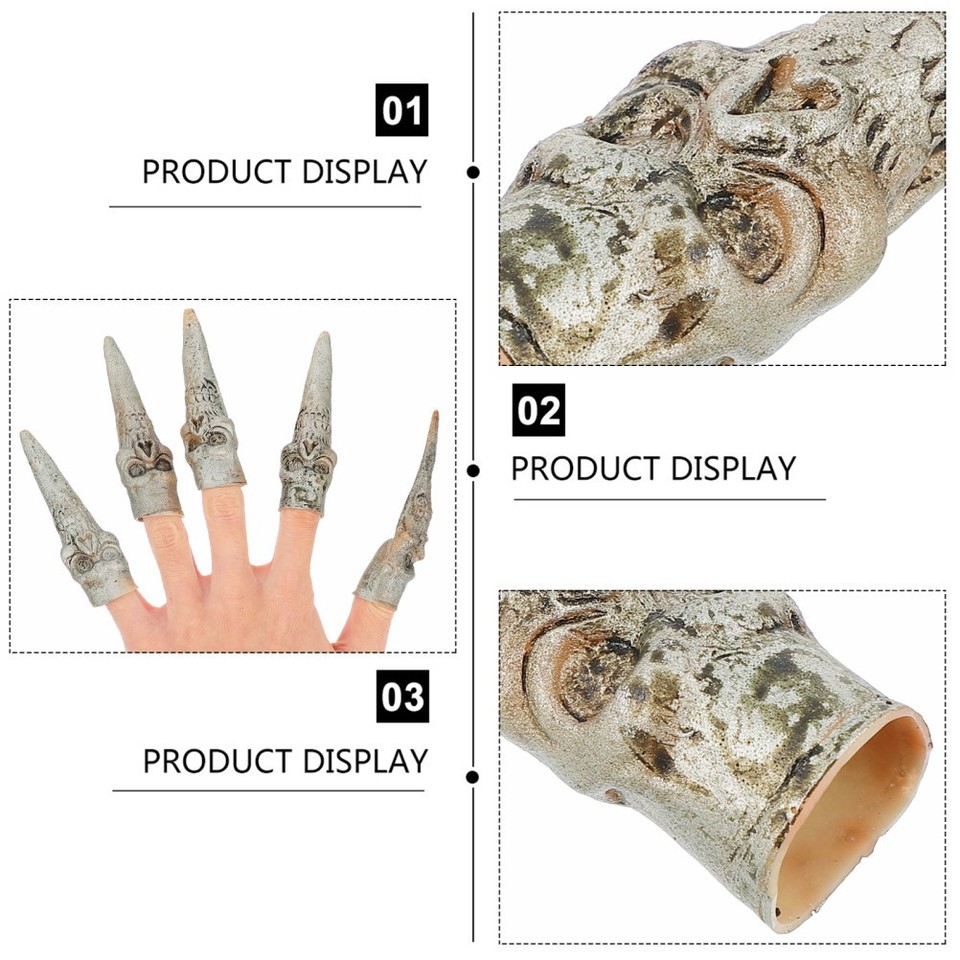 20 pcs Halloween False Nail Cover Masquerade Finger Cover Decorative ...