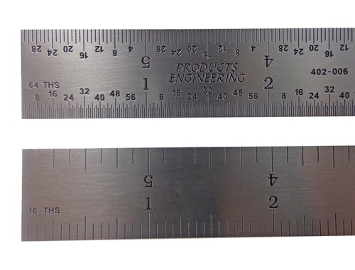 Made in USA PEC 6" Rigid Stainless Steel 4R Machinist Engineer Ruler ...