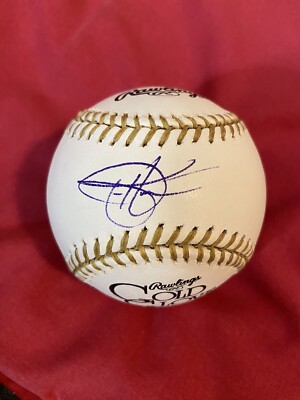 TODD HELTON AUTOGRAPHED SIGNED RAWLINGS GOLD GLOVE BASEBALL ROCKIES ...