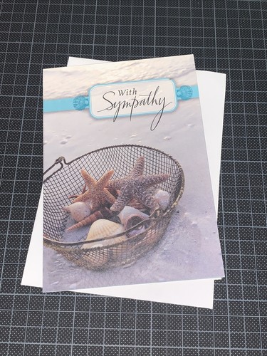 Hallmark Sympathy Card: Seashell Starfish Grief Recede Peace Sustain ...