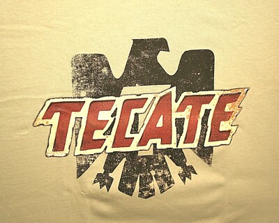 Tecate Mexican Beer Label Logo Tan Advertising Cotton T-Shirt New NOS ...
