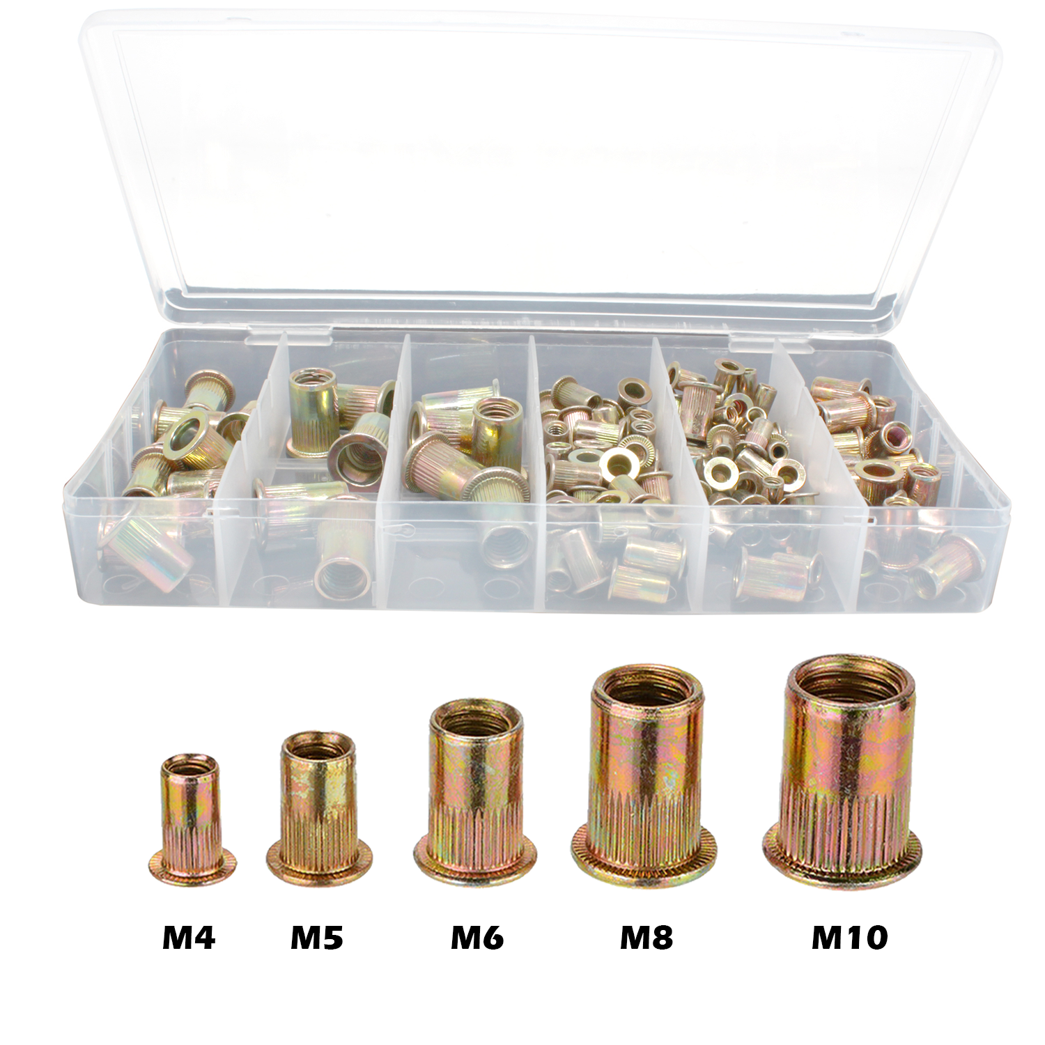 Rivet Flat Head Threaded Nuts Rivnuts M4-M10 Mixed Blind Nutserts ...