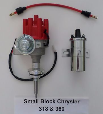 CHRYSLER 318 & 360 RED Small Female Cap HEI Distributor + Chrome 45K ...