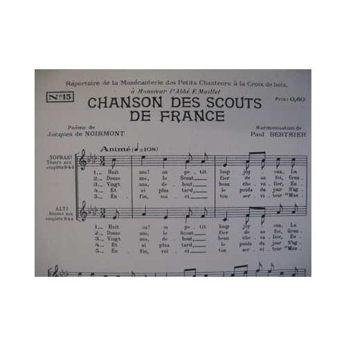 Chanson des Scouts de France Choeur Chant | eBay