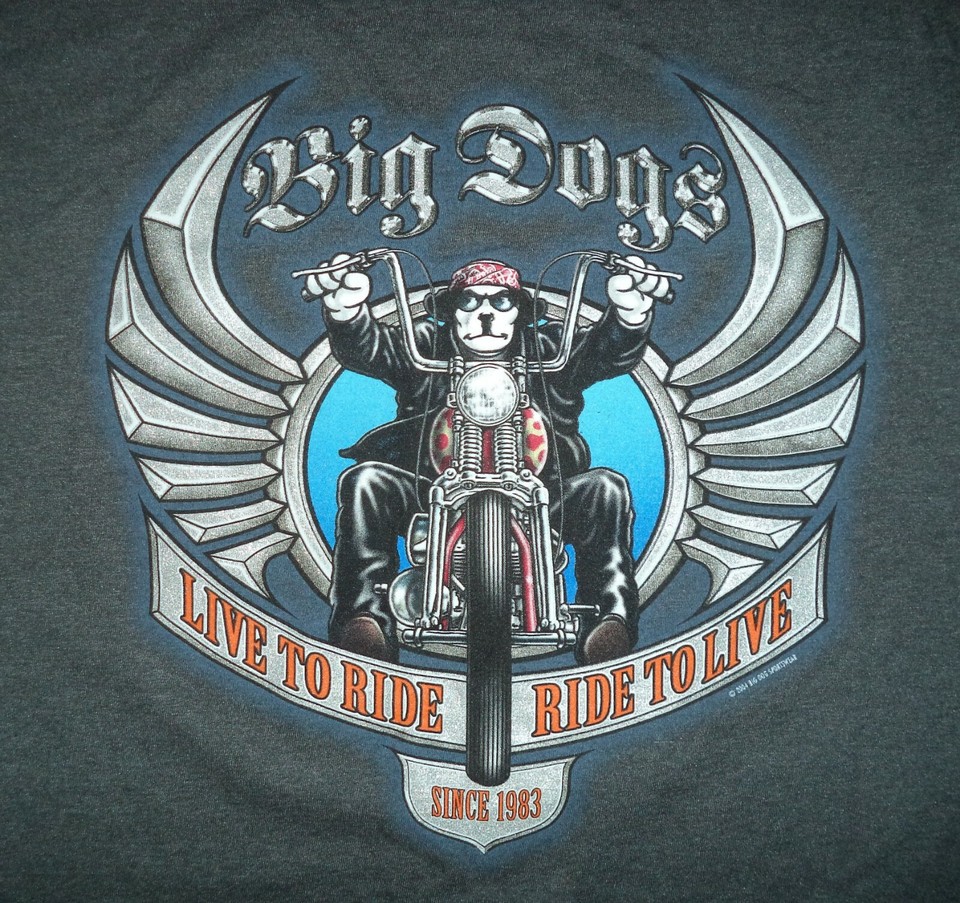 2004 Big Dogs Live To Ride Motorcycle Gray Shirt Adult XL 2000s Y2K | eBay