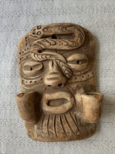 Tiki Decorative Mask - Hanging Clay Wall Art - Folk Art Decor | eBay