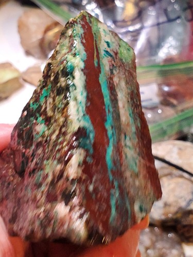Red Mexican Parrot Wing Sonora Sunrise Chrysocolla Rough 342g Turquoise ...