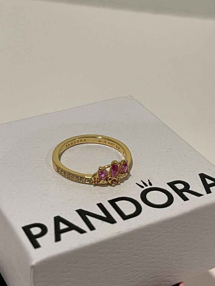 PANDORA 925 ALE 14k Gold Princess Rapunzel Tangled Tiara Ring Size 6 / ...