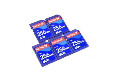 Lot Of 5 SanDisk 256MB MEGABYTE SD Camera Memory Cards | eBay