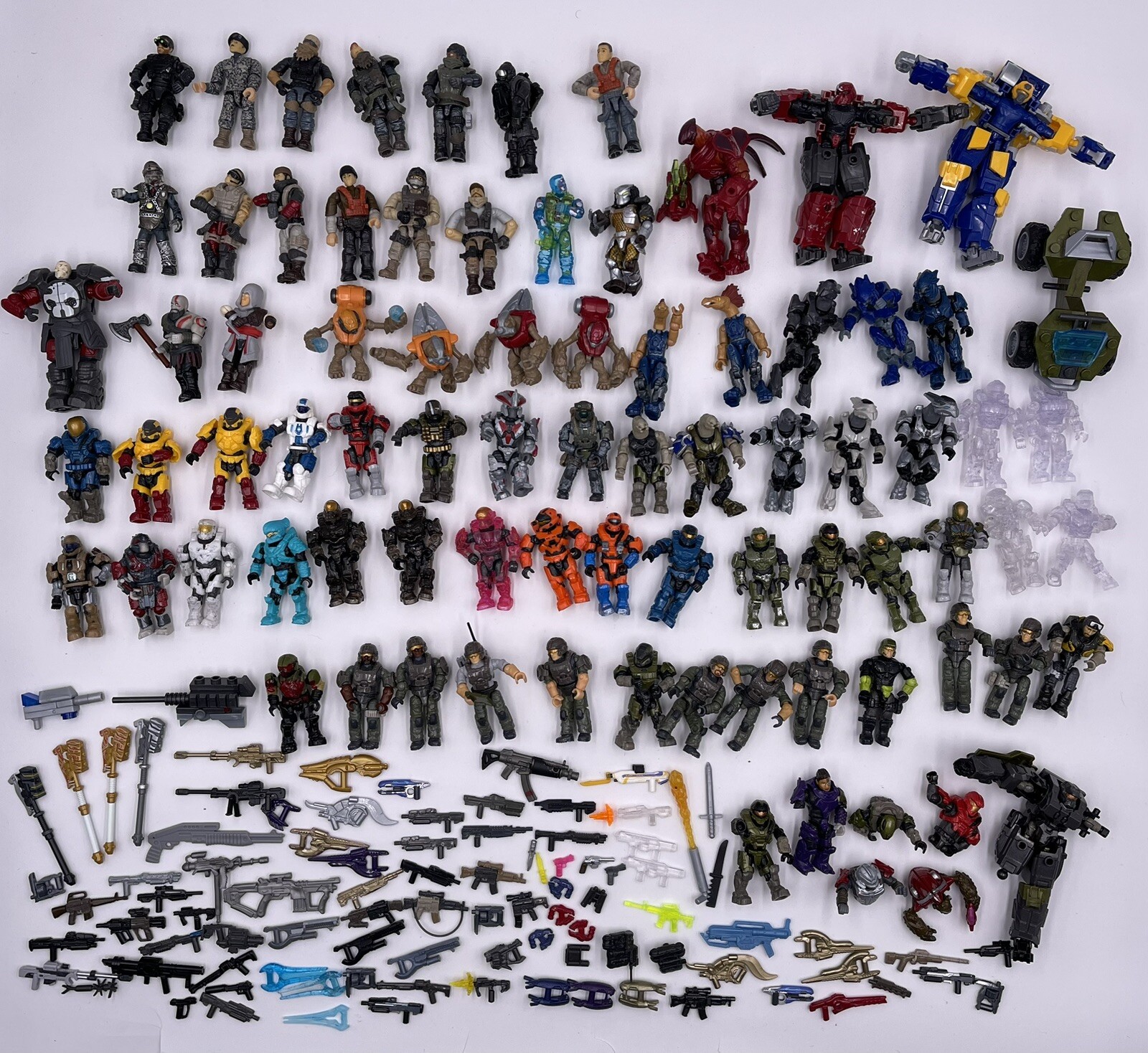 MEGA Bloks Construx Halo COD God Of War Predator 75+ Mini Figures & 90 ...