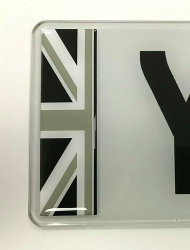 Domed Half Union Jack 2 Tone Vehicle Number Plate Sticker - HIGH GLOSS ...