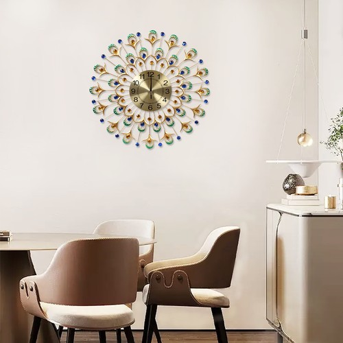 Modern Gold Large Wall Clock, Round Home Decoration Clock 23.62*23.62in ...
