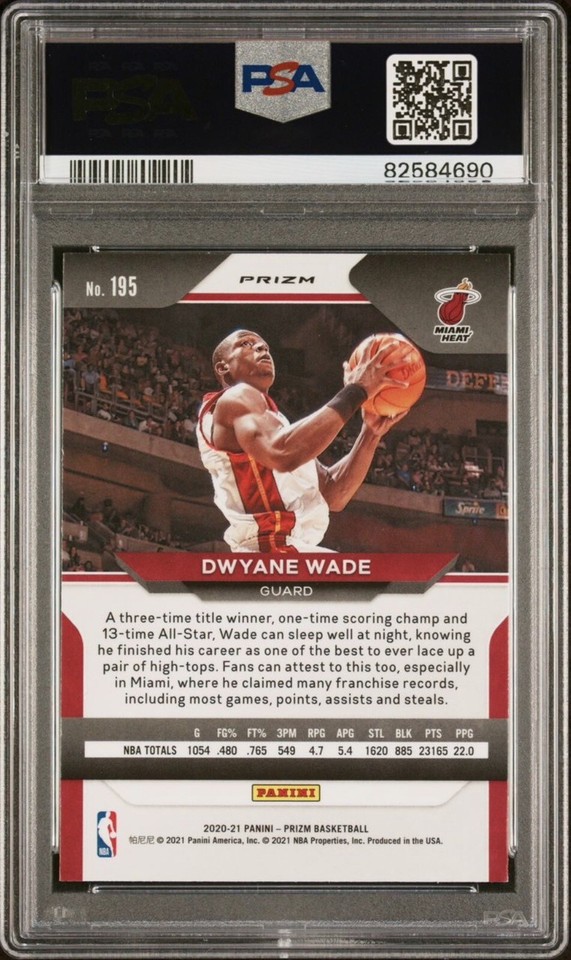 2020 Prizm PSA 9 Dwyane Wade Red Wave - Miami Heat #195 | eBay
