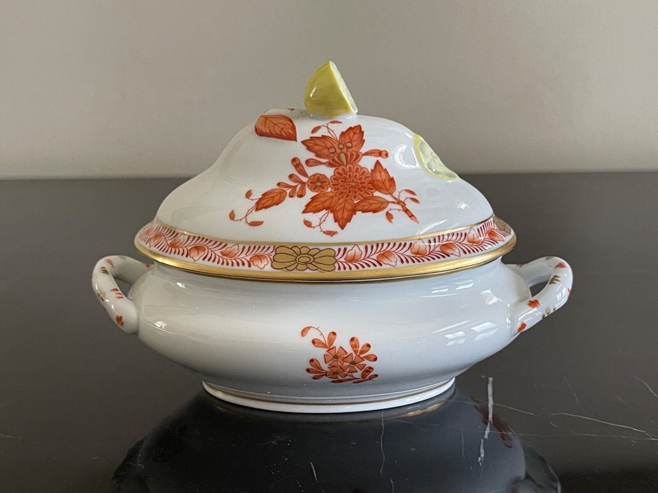 Herend Porcelain Hungary Chinese Bouquet Rust Mini Tureen # 6017/AOG | eBay