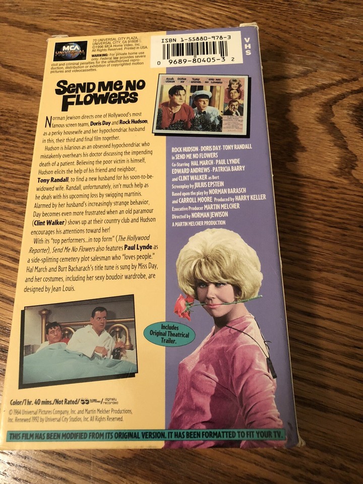 Send Me No Flowers VHS Rock Hudson Doris Day EUC 96898040532 | eBay