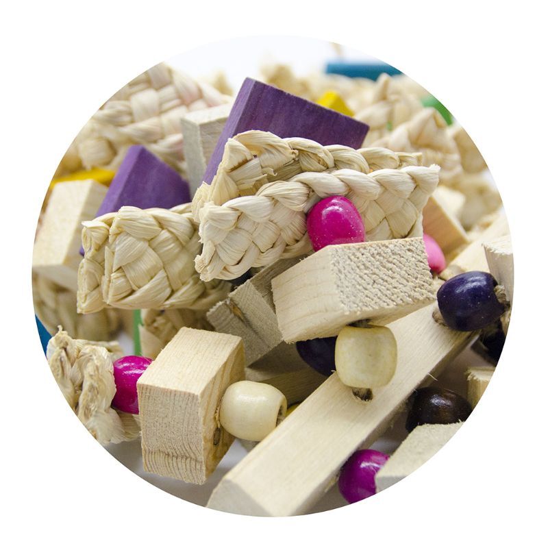 Parrot Chewing Block Natural Wood Beads Corn Husks Bite for Parakeet | eBay