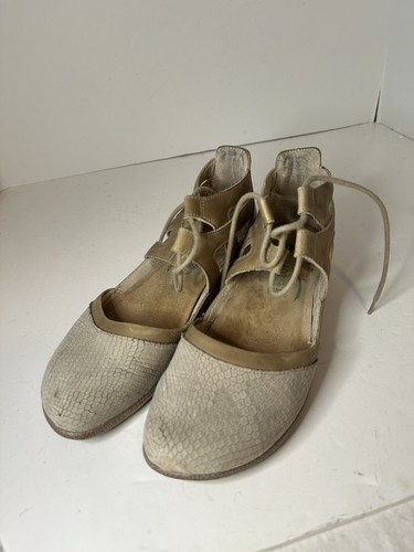 Naot 39 L8 Womens Kata Shoes Beige Lizard Leather Lace Up Ankle Comfort ...