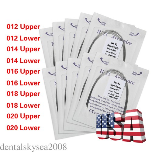 10 Packs/100pcs Dental Orthodontic Super ovoid Form Niti Round Arch ...