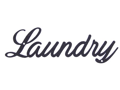 Laundry Room Word Art Sign Home Decor Wall Hanging Cursive Script ...
