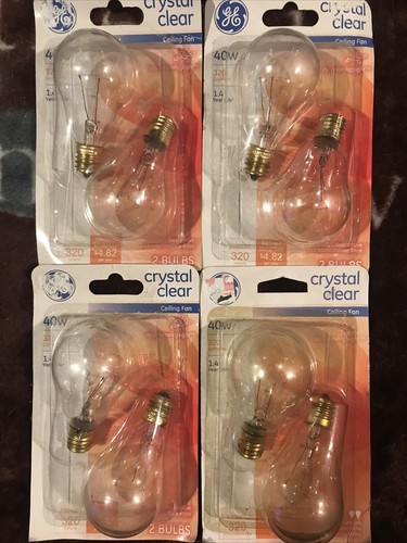 8-General Electric 40W Ceiling Fan Bulbs Intermediate Base A15 120V 320 ...
