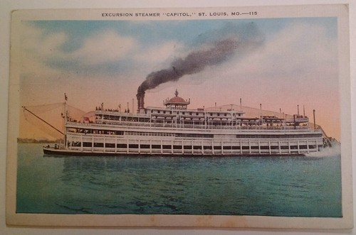 St. Louis MO Steamship Excursion Steamer Capitol Postcard Posted 1937 ...