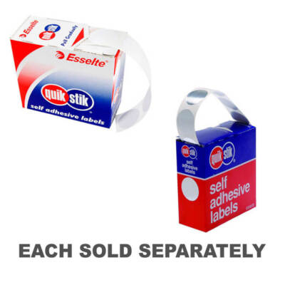 Esselte Quik Stik Self Adhesive Colored Dot Labels 24mm Ideal Use For ...