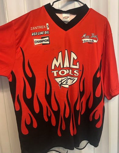 Vtg NHRA AUTOGRAPHED Doug Kalitta MAC Tools Drag Racing Pit Crew Shirt ...