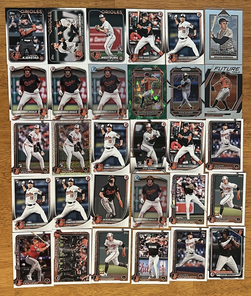117 Card Baltimore Orioles Baseball Lot Samuel Basallo Jackson Holliday ...