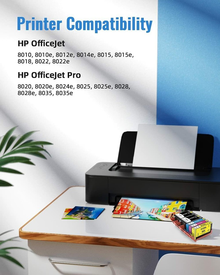 HP 910XL High-yield Ink Cartridge Works with HP OfficeJet 8010 8020 ...