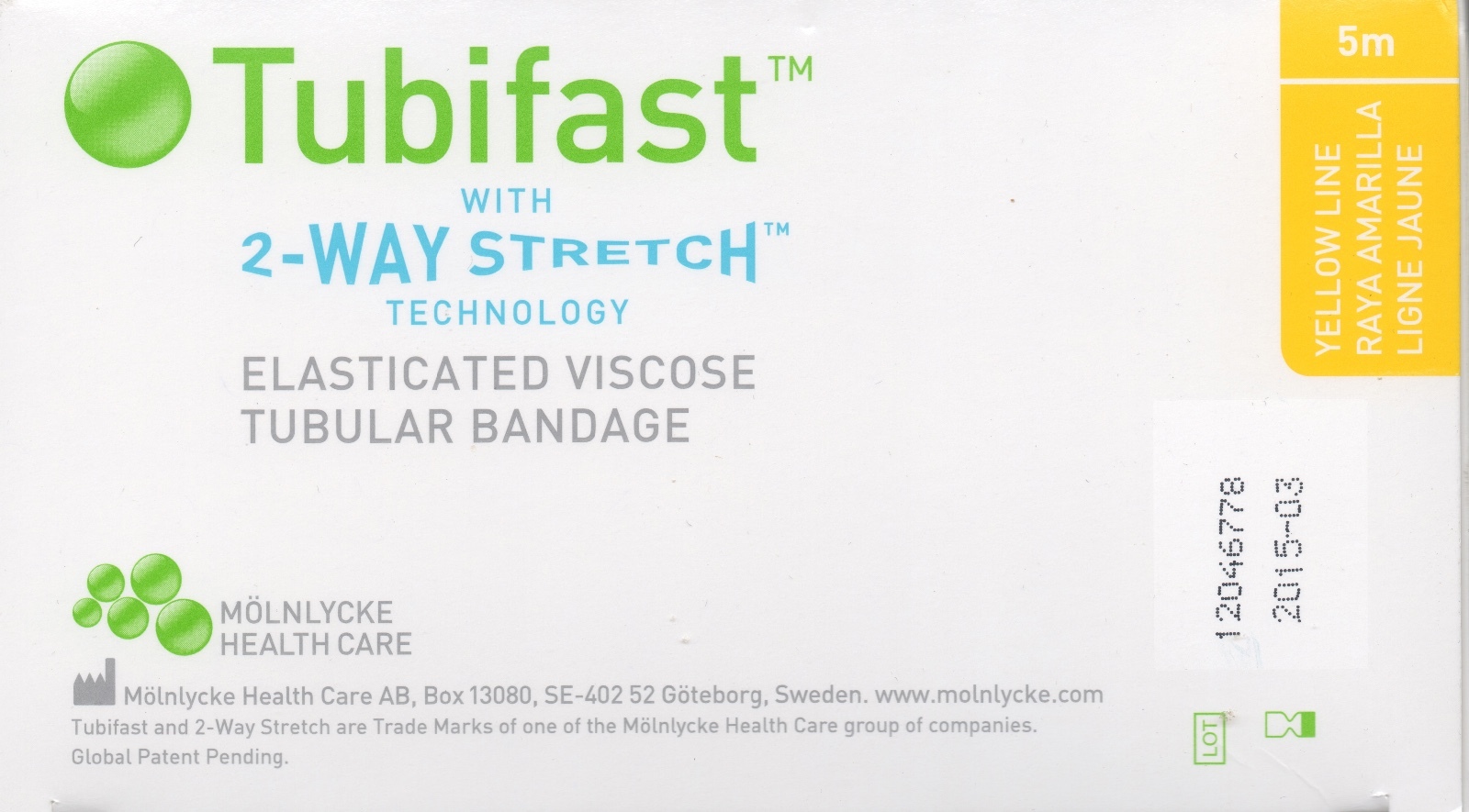 Tubifast Yellow line 10.75cm Tubular Bandage 1m, 3m and 5m lengths ...