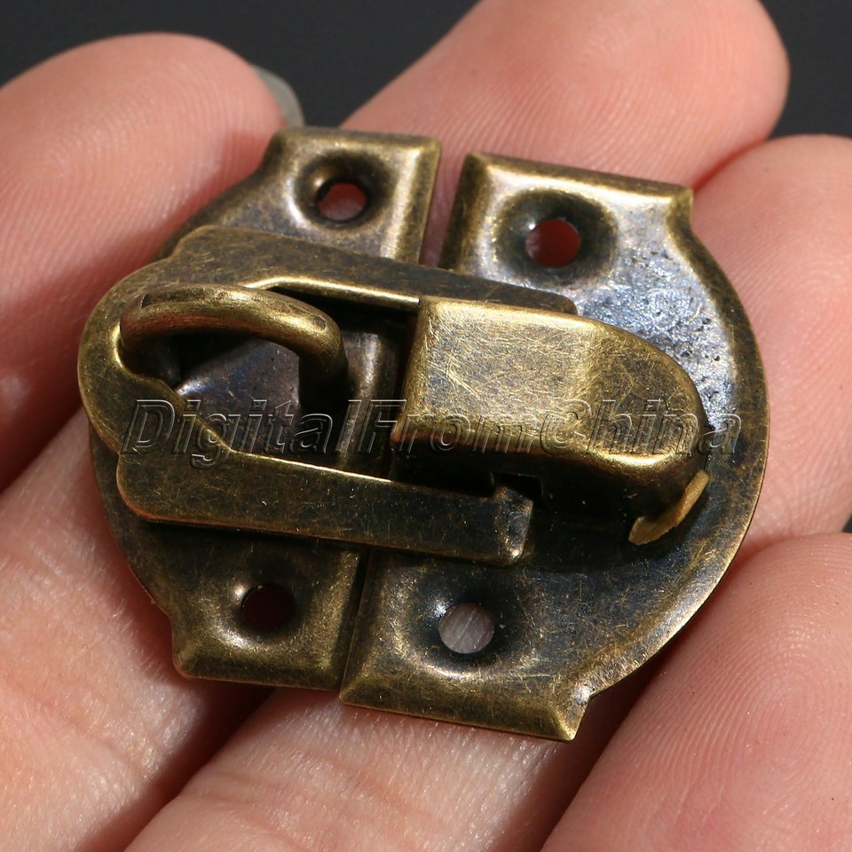 12X Antique Brass Decorative Hasp Jewelry Wooden Box Hasp Latch Lock ...