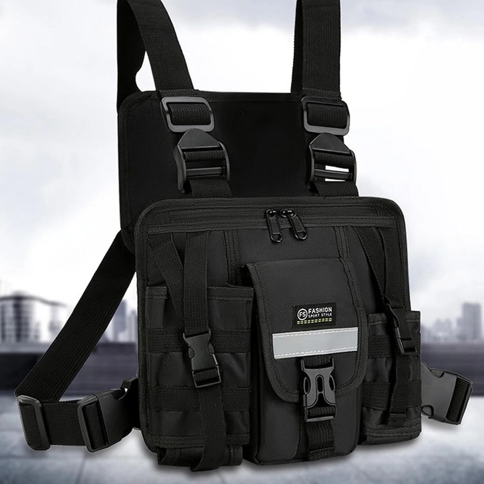 Radio Chest Harness with Reflective Strips Shoulder Holster Radio Vest ...