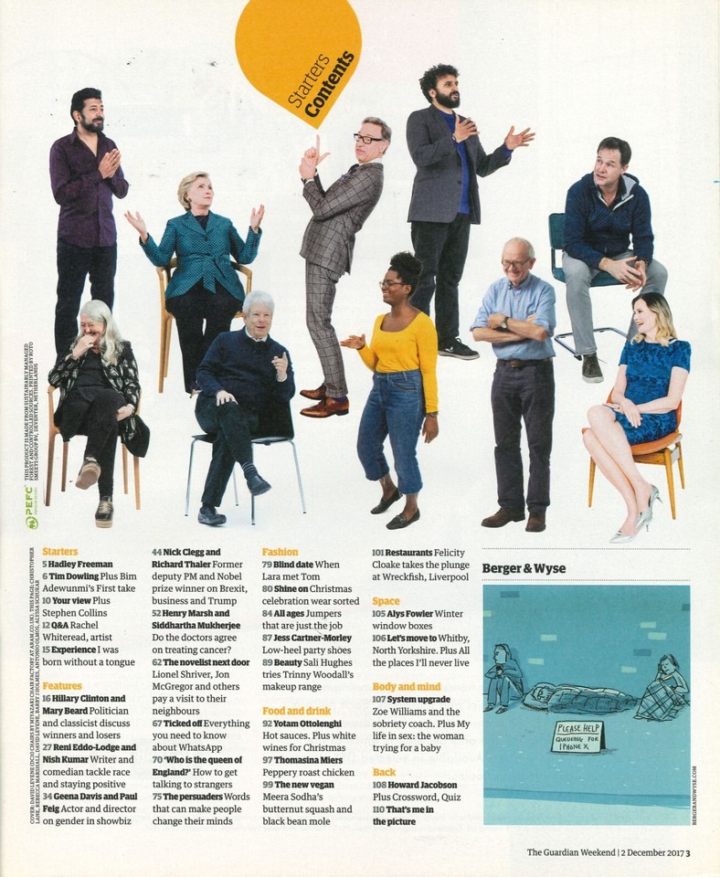 Guardian Weekend Magazine: Hillary Clinton, Mary Beard, Nick Clegg, 2. ...