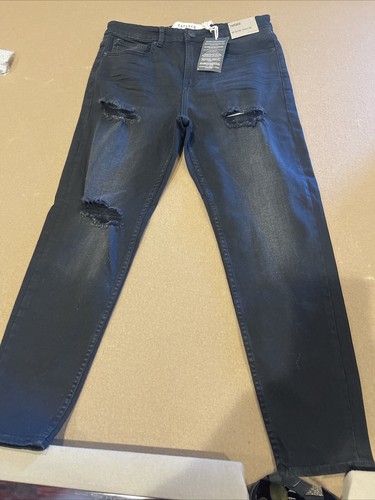 New Look Men Tapered Rip Black Jeans Size 32x 30 | eBay