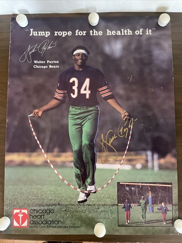 Walter Payton Chicago Bears #34 NFL Jumping Rope Signed Poster #2/2 | eBay