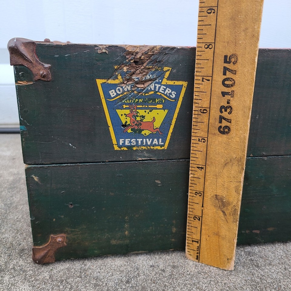 Antique Vintage Archery Box Bow Arrow Wooden Carrying Case Hunting ...