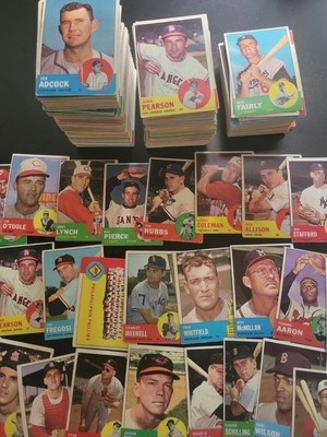 1963 Topps Baseball Set Builder Lots - 100 Different Vintage Cards | eBay