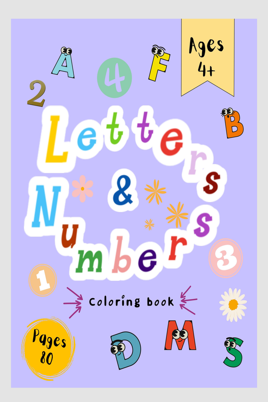Letters and Numbers Coloring Book : Fun for Girls & Boys (8.5 x 11 | 80 ...