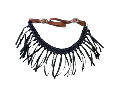 Mule Tape Tripping Collar black with purple lacing and with leather ...