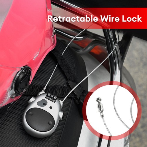 Anti-theft Lock Motorcycle Helmet Code Lock Telescopic Wire Rope ...