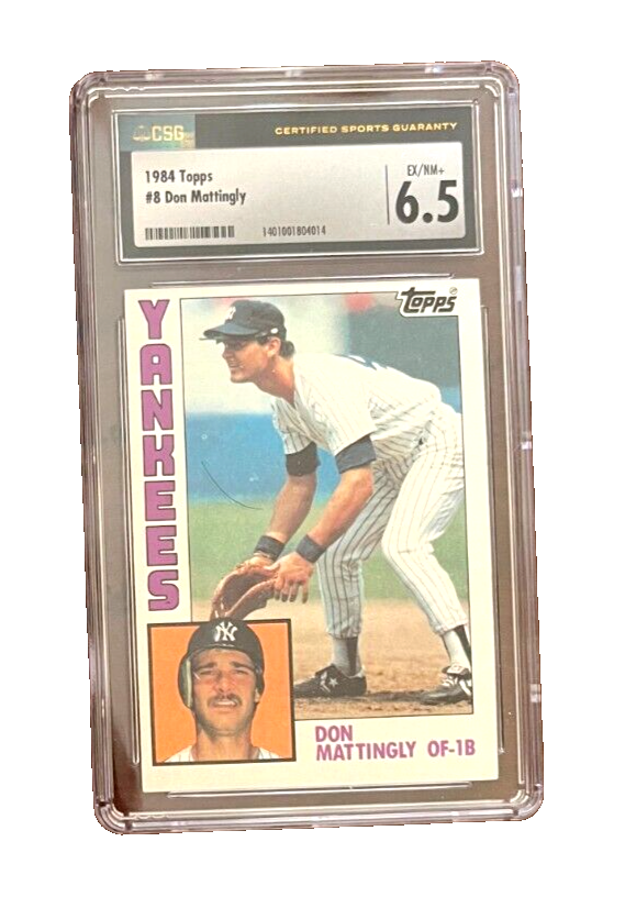 1984 Topps Don Mattingly Rookie Card RC #8 CSG 6.5 Mint New York ...